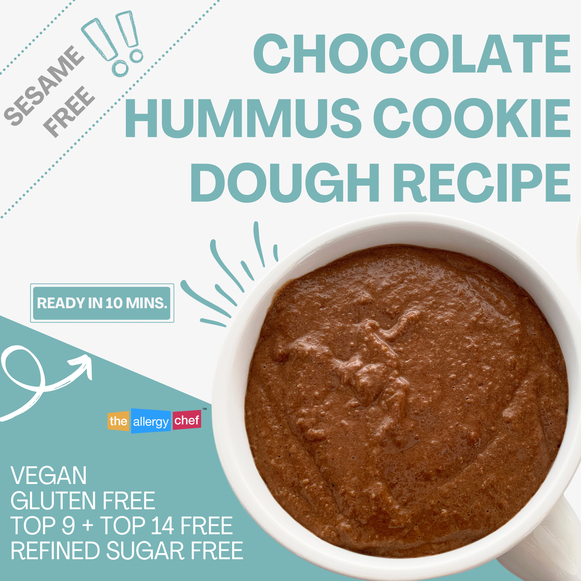 Chocolate Cookie Dough Hummus Recipe: Sesame Free Dessert | The Allergy ...